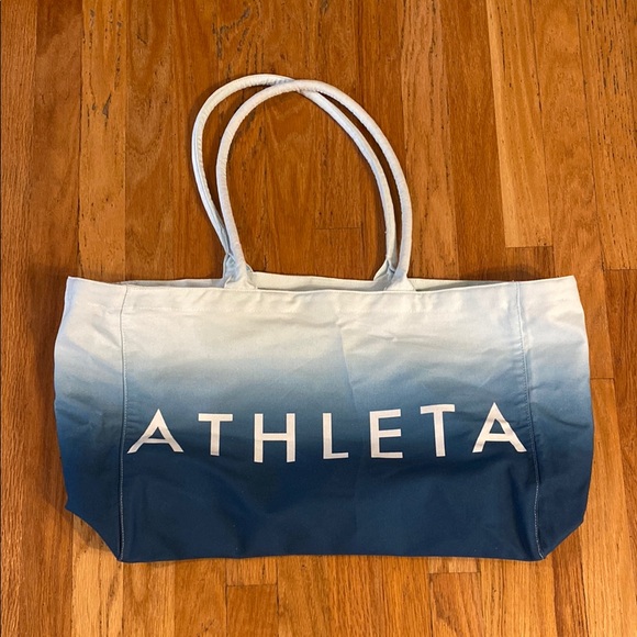 Athleta | Bags | Athleta Blue And White Gradient Tote Bag | Poshmark
